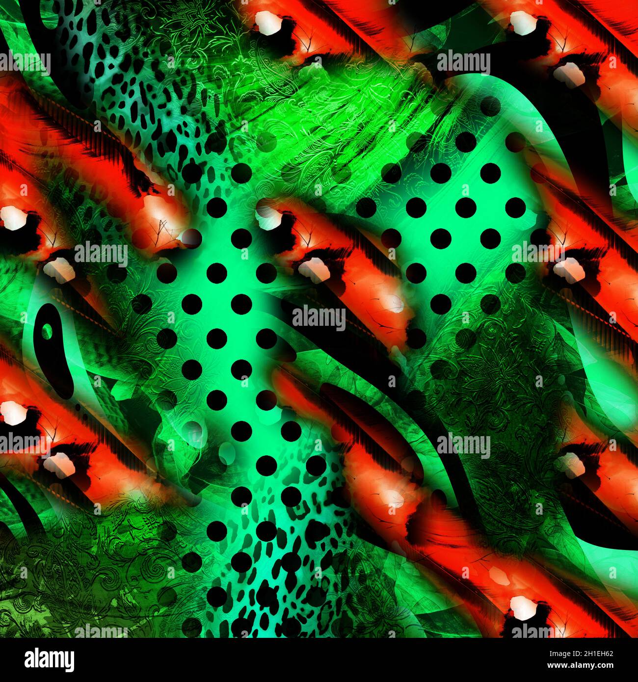 mixed print patterns, chained leopard pattern Stock Photo - Alamy