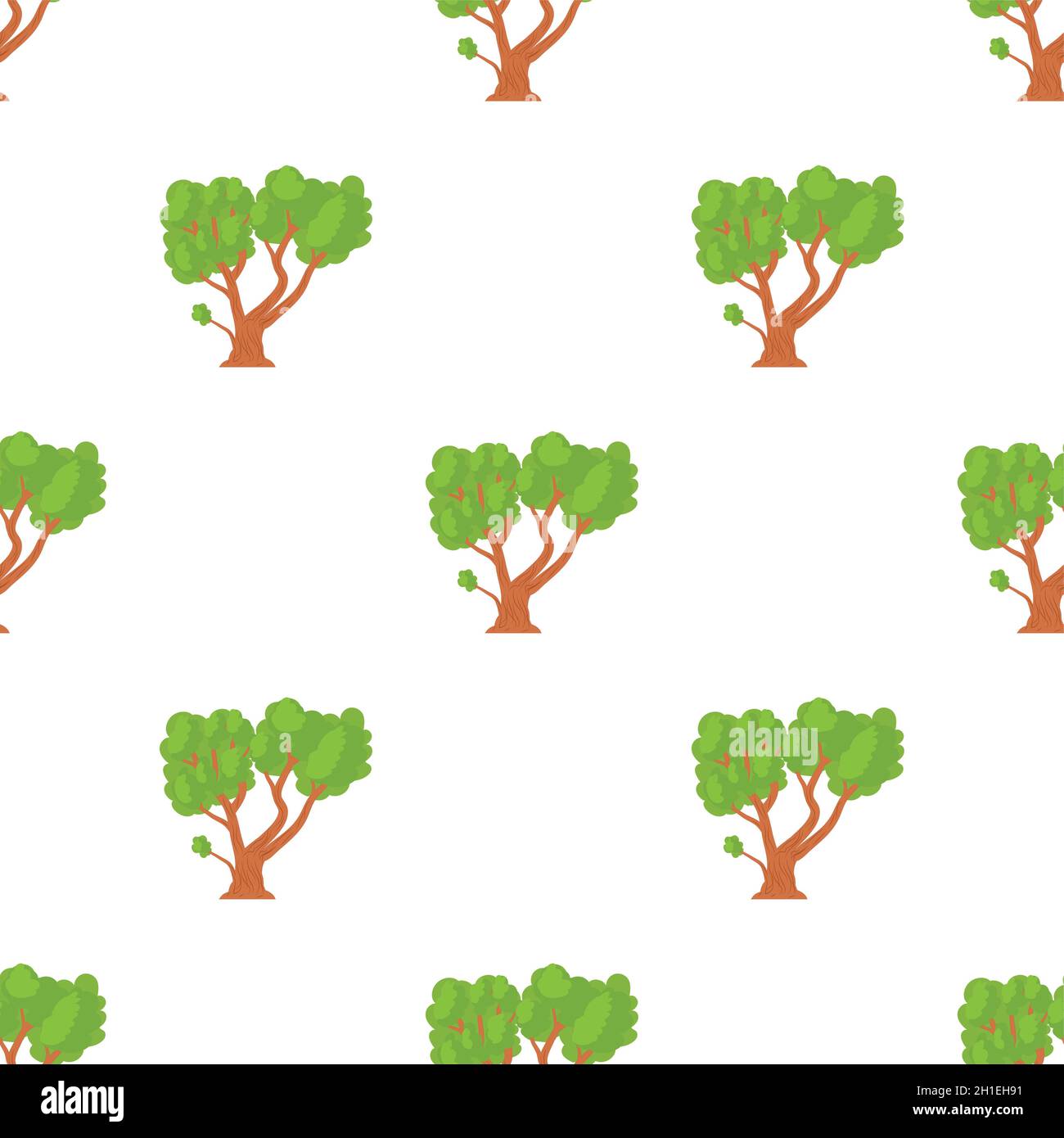 A tree with a spreading green crown pattern seamless background texture ...