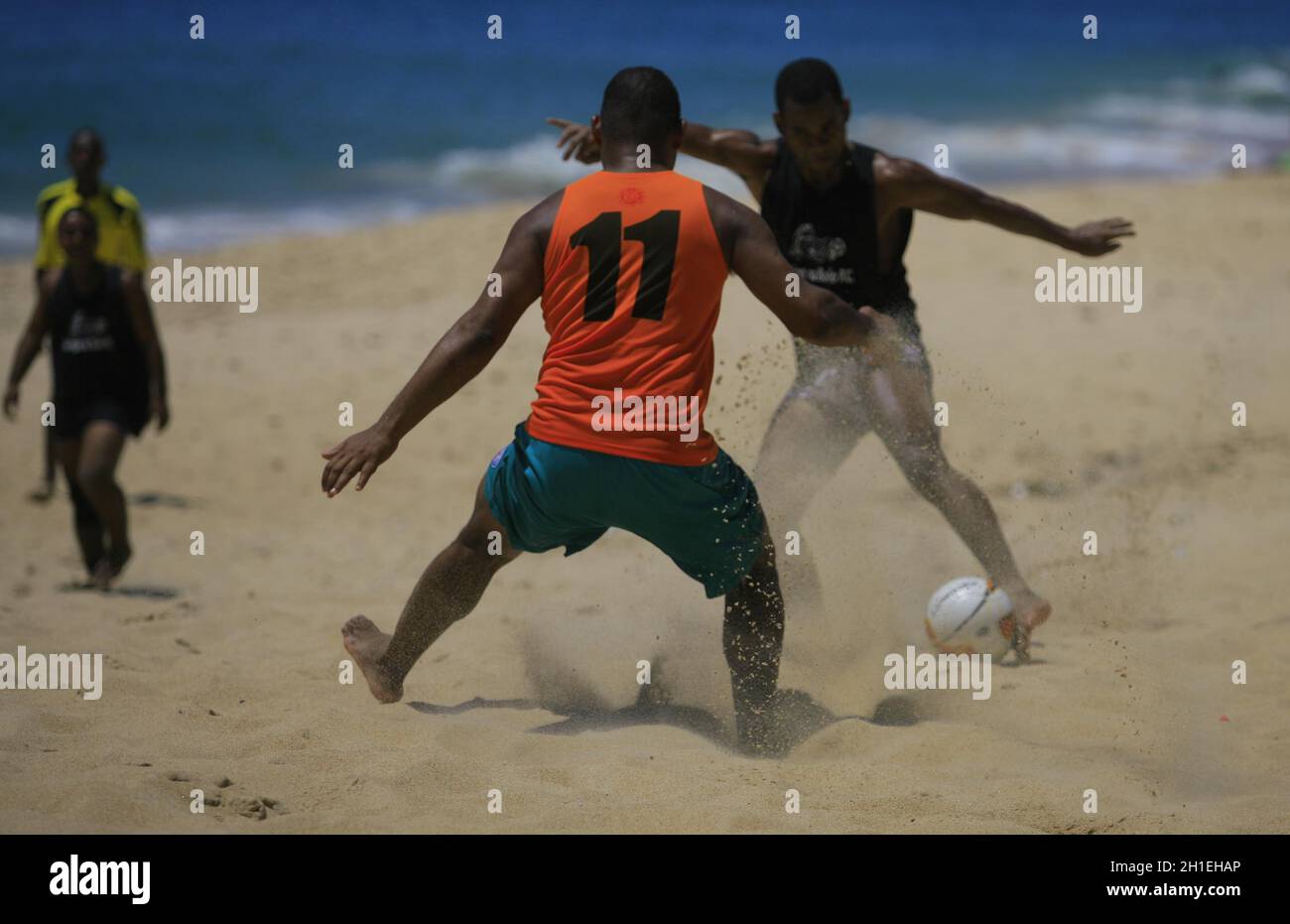 salvador, bahia / brazil - december 29, 2013: People are seen playing ...