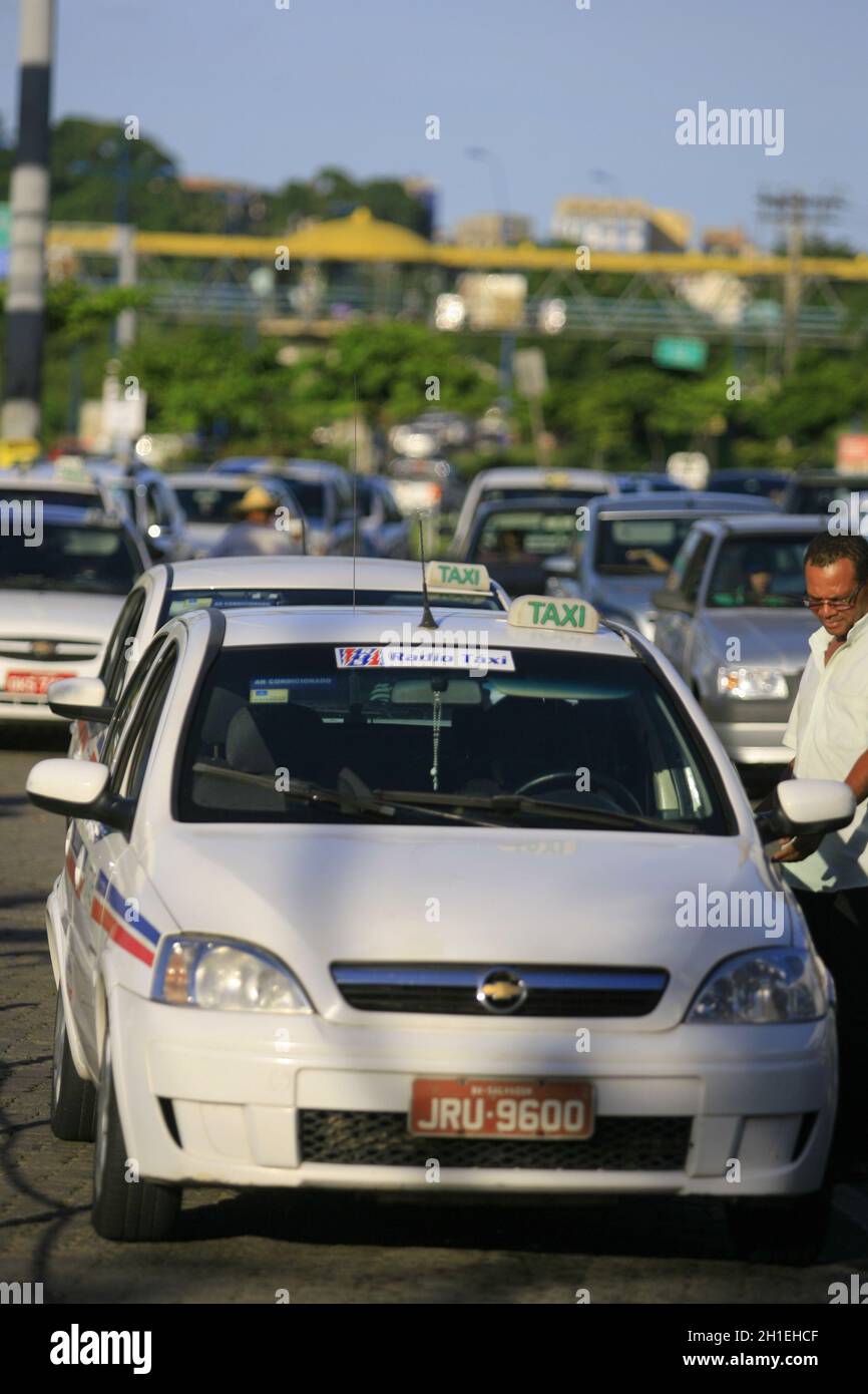salvador, bahia / brazil - march 10, 2014: Taxi drivers are seen in a ...