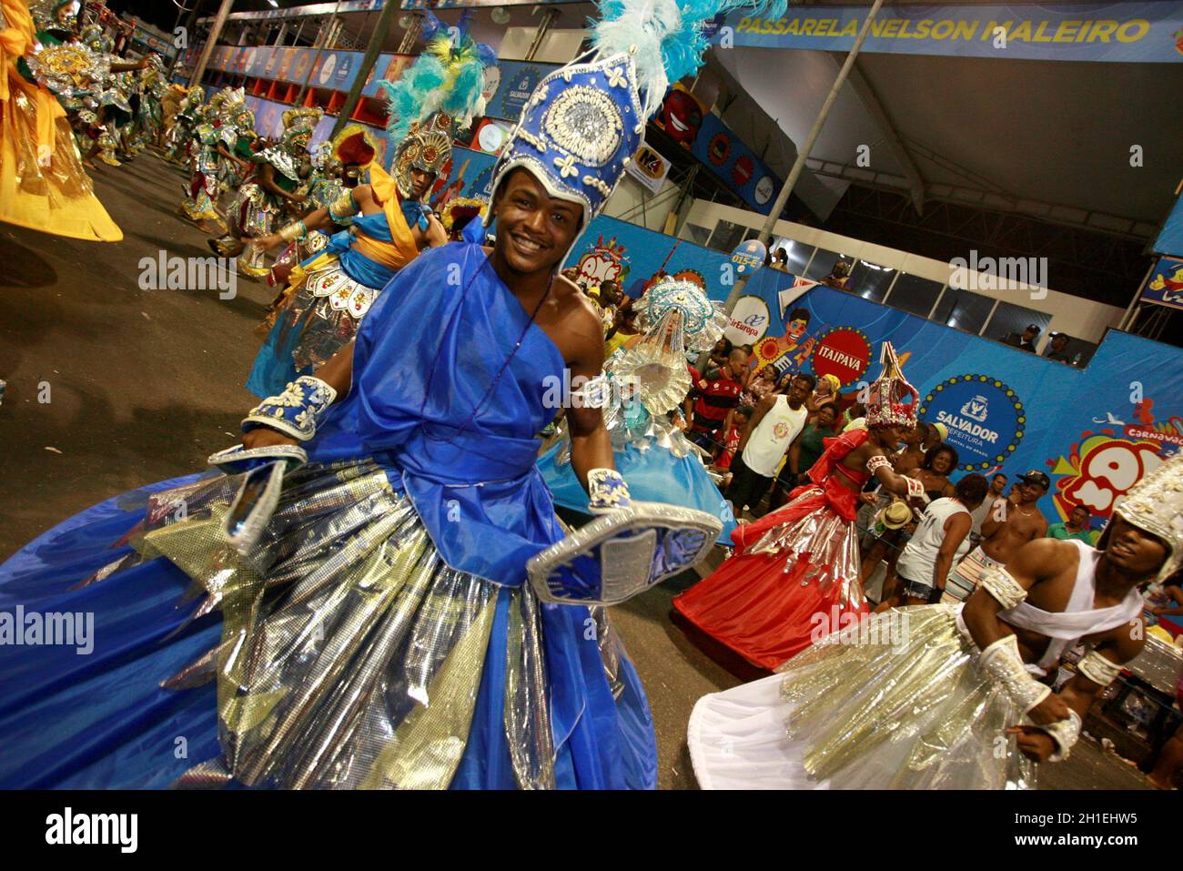salvador, bahia / brazil - february 14, 2015: Members of the Afro Male ...