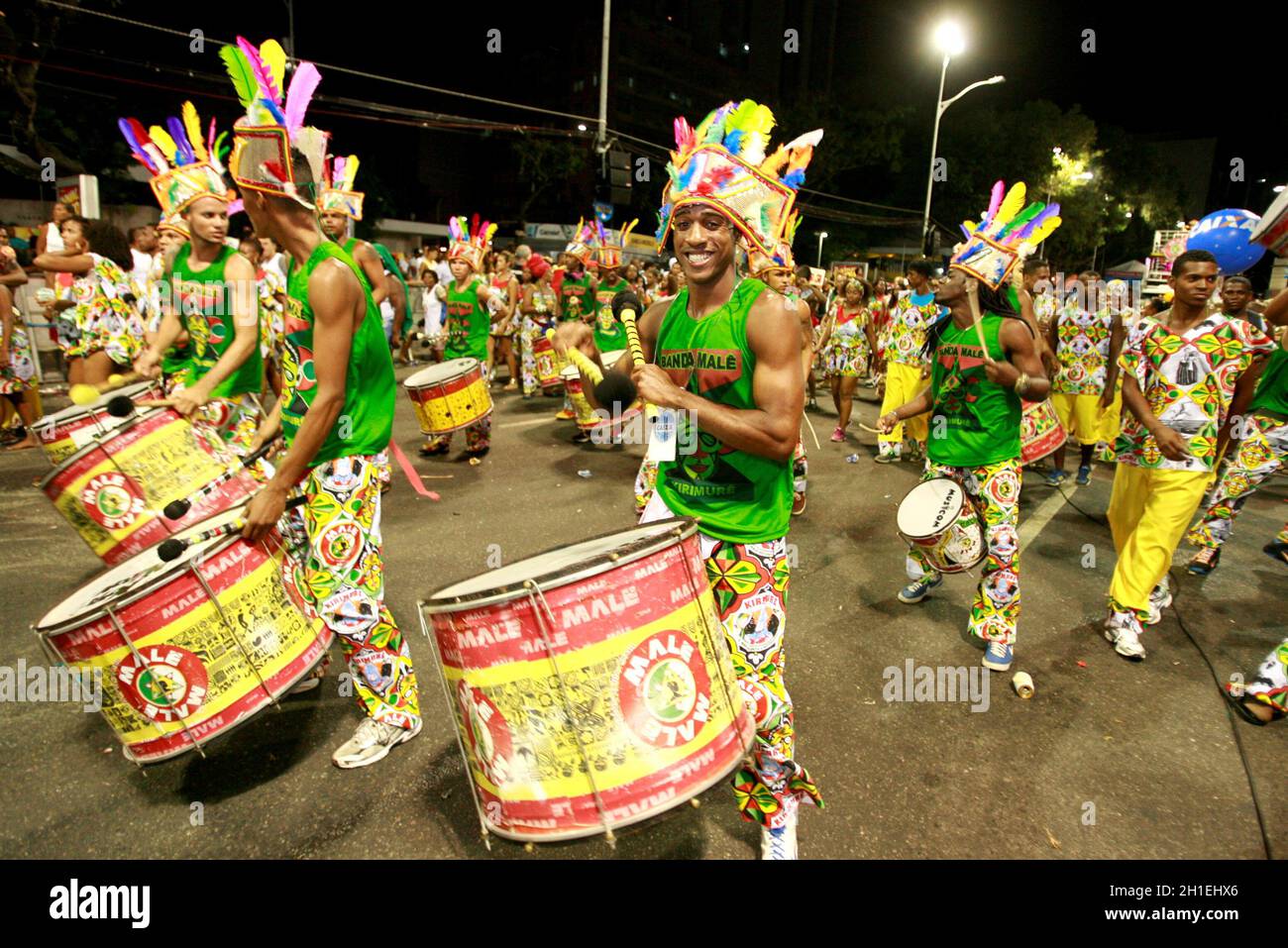 salvador, bahia / brazil - february 14, 2015: Members of the Afro Male ...