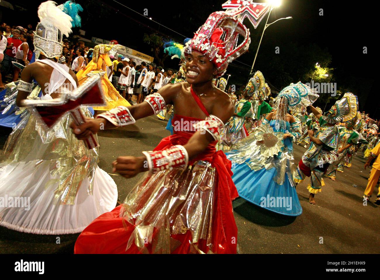 salvador, bahia / brazil - february 14, 2015: Members of the Afro Male ...