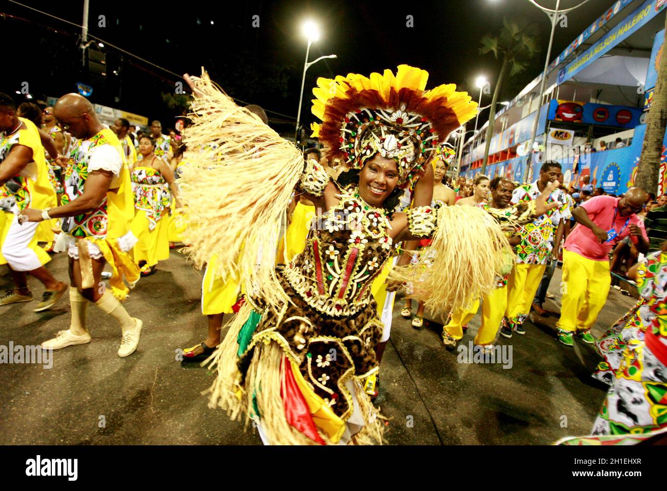 salvador, bahia / brazil - february 14, 2015: Members of the Afro Male ...