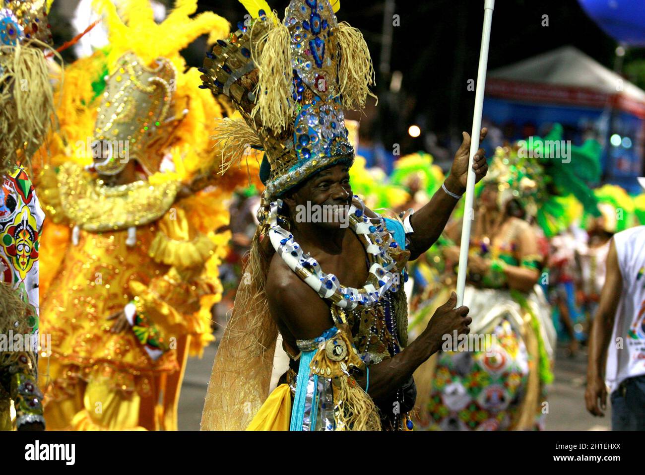 salvador, bahia / brazil - february 14, 2015: Members of the Afro Male ...