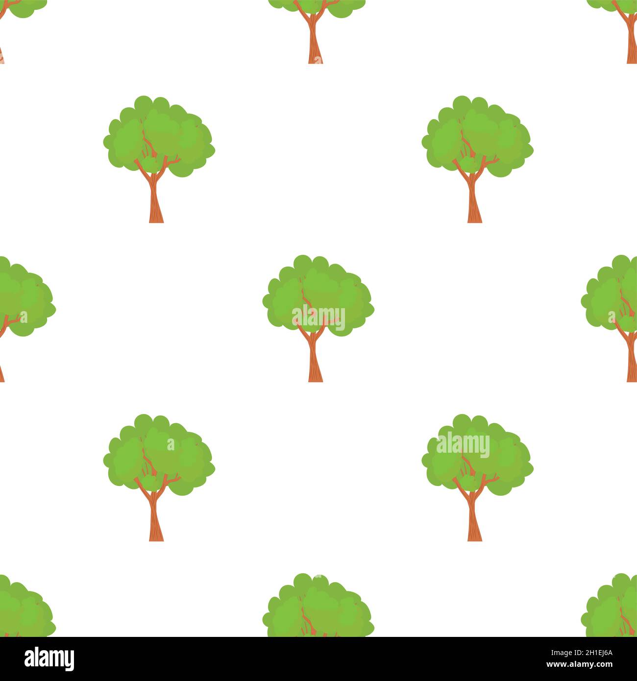 Green tree with a rounded crown pattern seamless background texture ...
