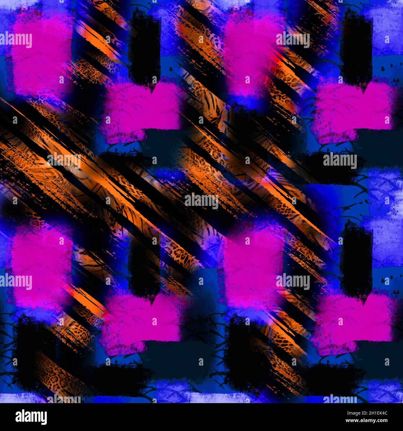 mixed print patterns, chained leopard pattern Stock Photo - Alamy