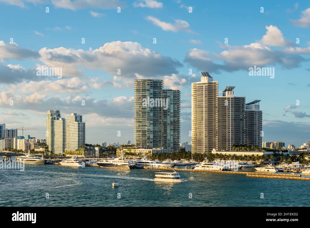 Miami, FL, United States - April 20, 2019: Highrise apartment buildings ...