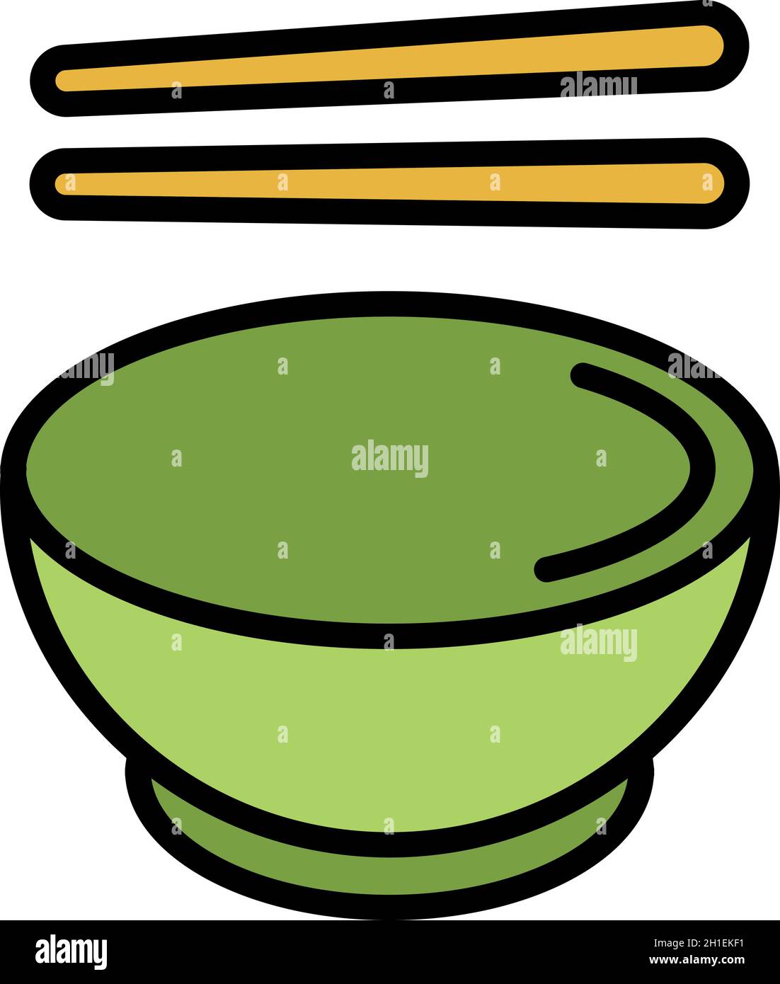 Empty ramen bowl icon. Outline empty ramen bowl vector icon color flat ...