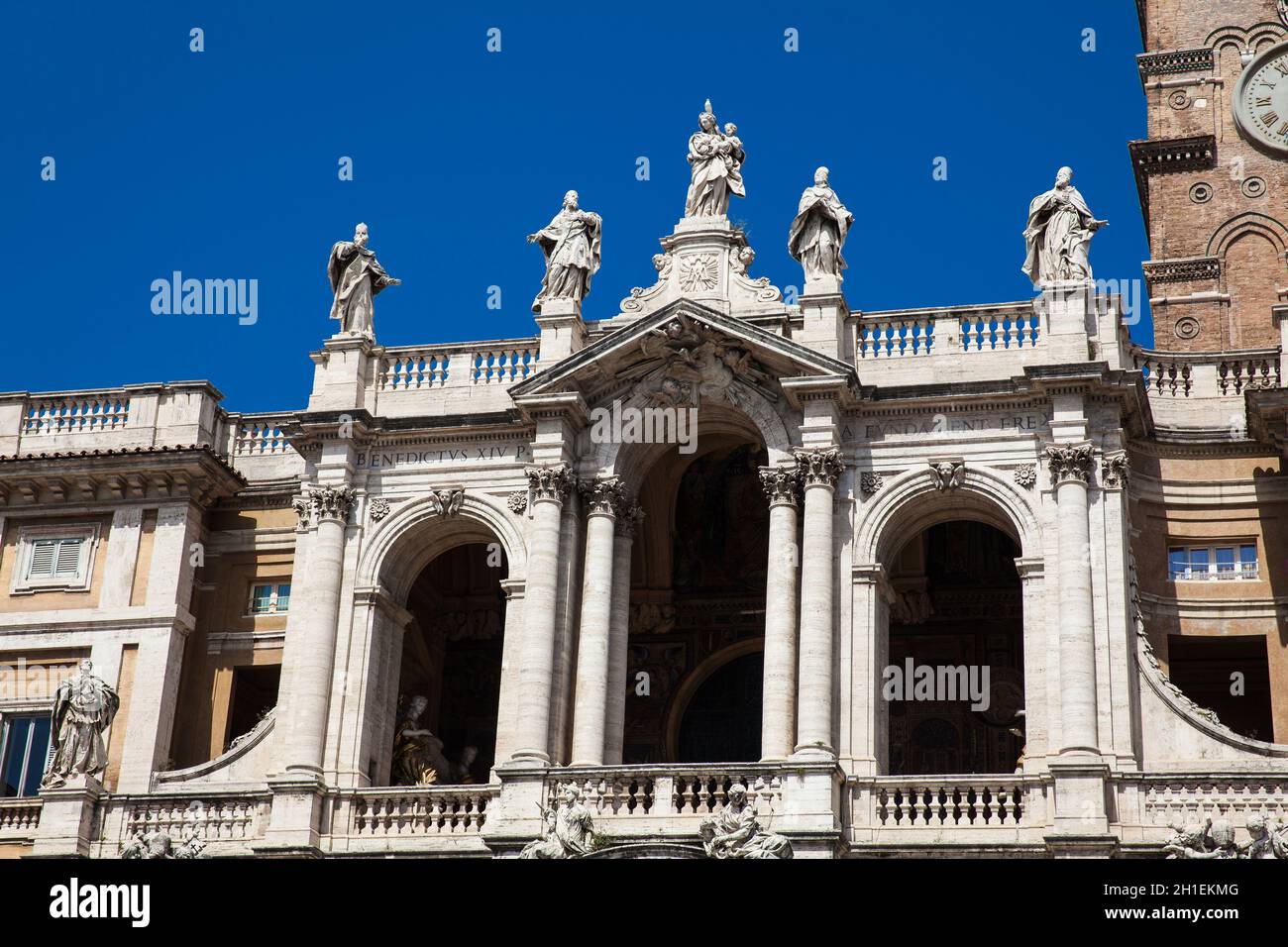 The historical Basilica of Saint Mary Major built on 1743 in Rome Stock ...