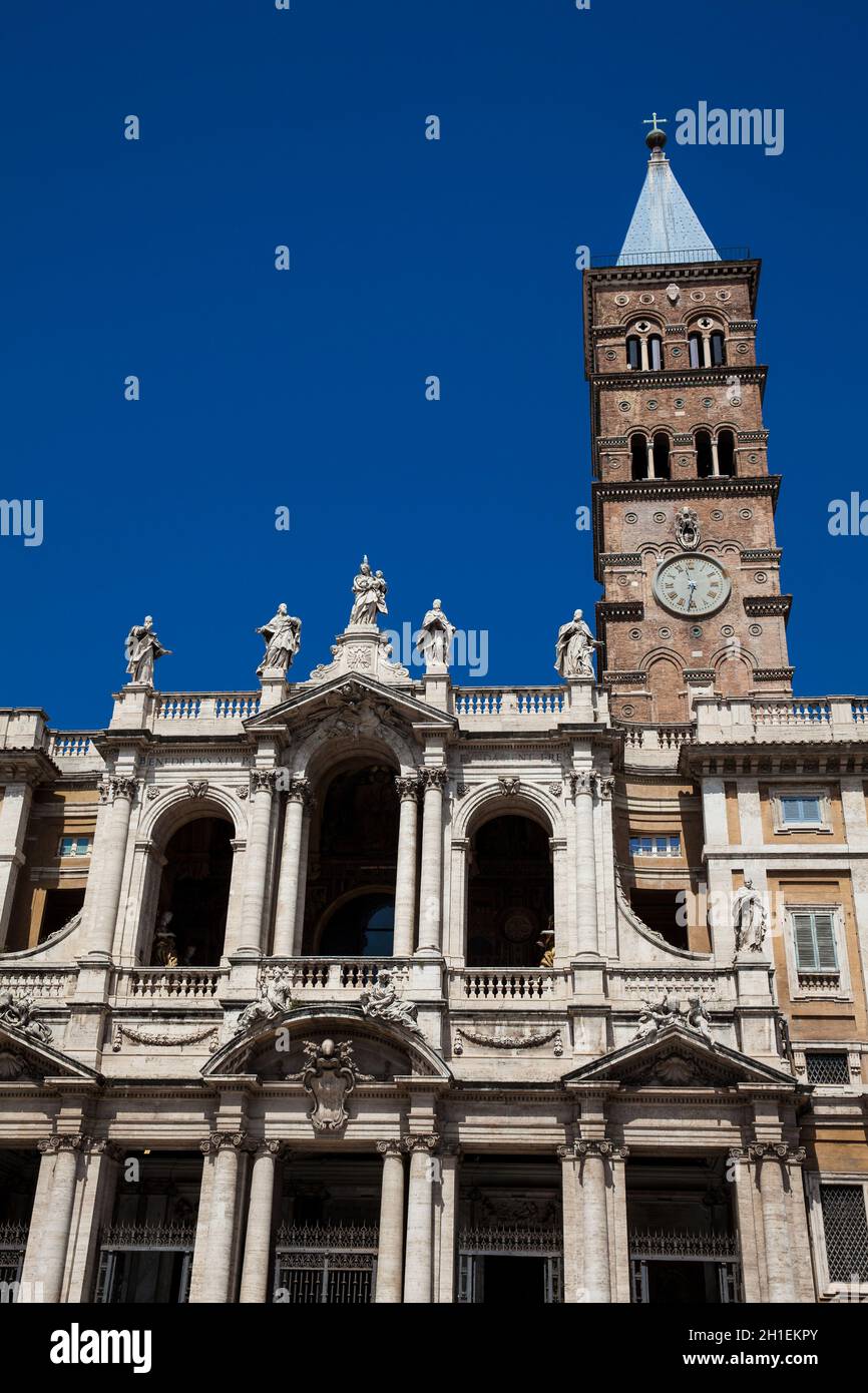 The historical Basilica of Saint Mary Major built on 1743 in Rome Stock ...