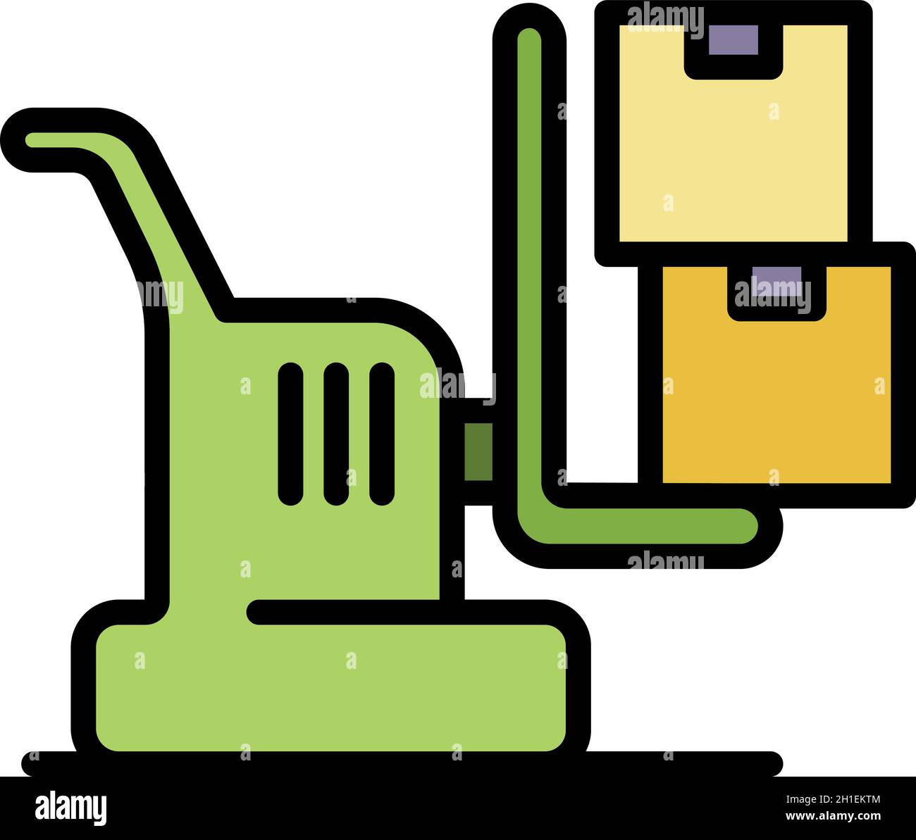 Warehouse lift icon. Outline warehouse lift vector icon color flat ...