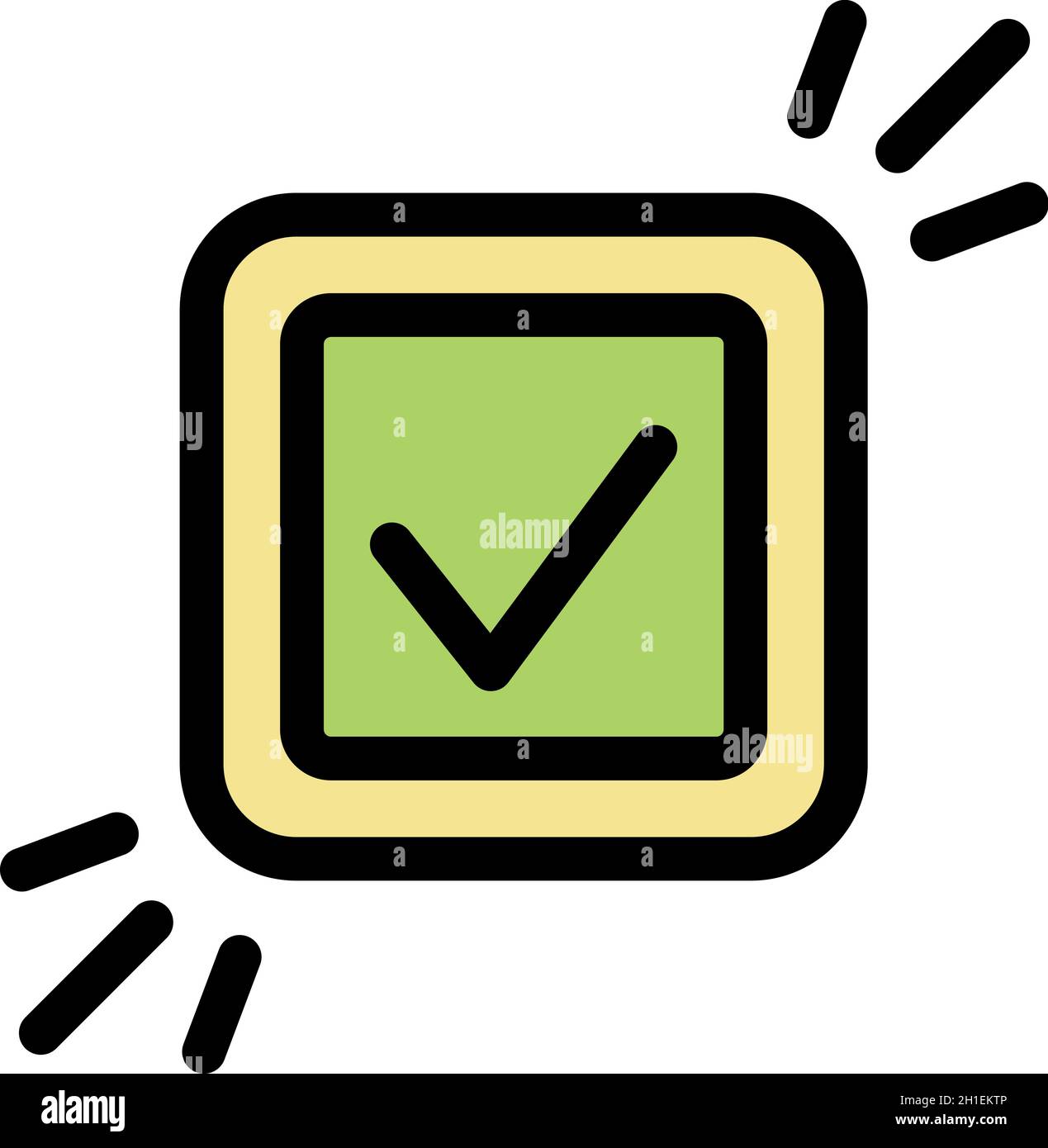 Approved sign icon. Outline approved sign vector icon color flat ...