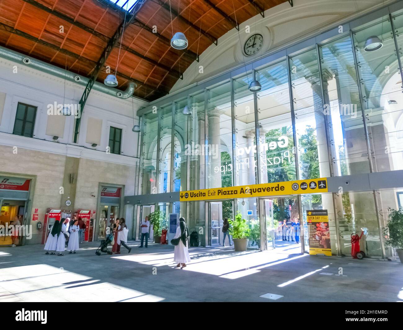 Genoa, Liguria, Italy - September 11, 2019: The people at Piazza ...