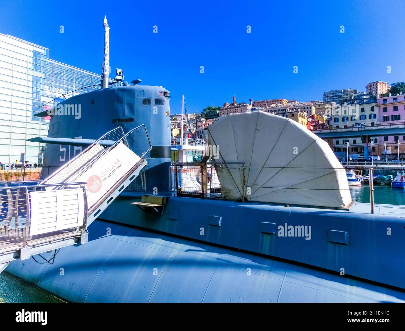 Genoa, Italy - September 11, 2019: Nazario Sauro 518 submarine is a ...