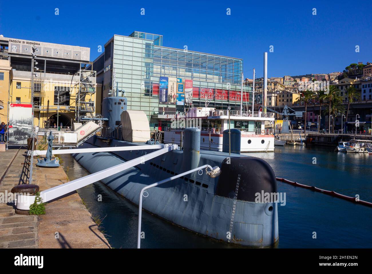 Genoa, Italy - September 11, 2019: Nazario Sauro 518 submarine is a ...