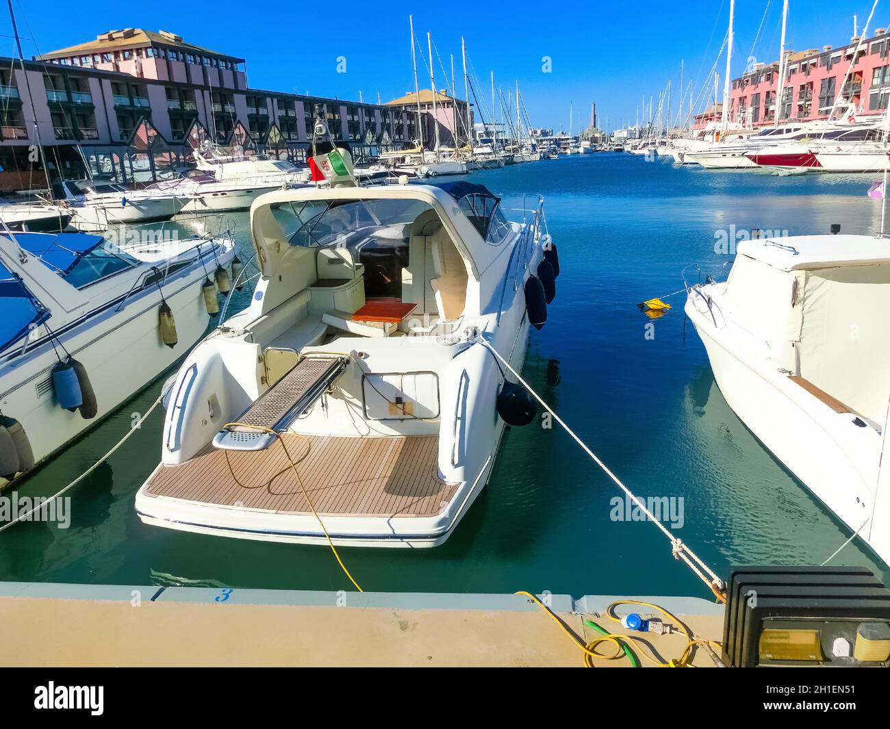 View of the seaport of Genoa at Italy Stock Photo - Alamy