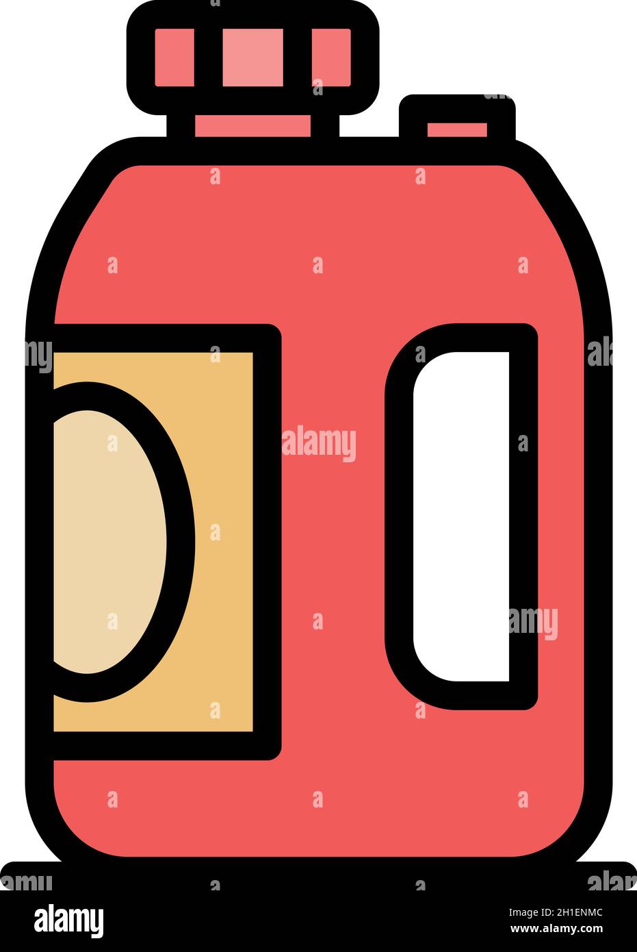 Plastic canister icon. Outline plastic canister vector icon color flat ...