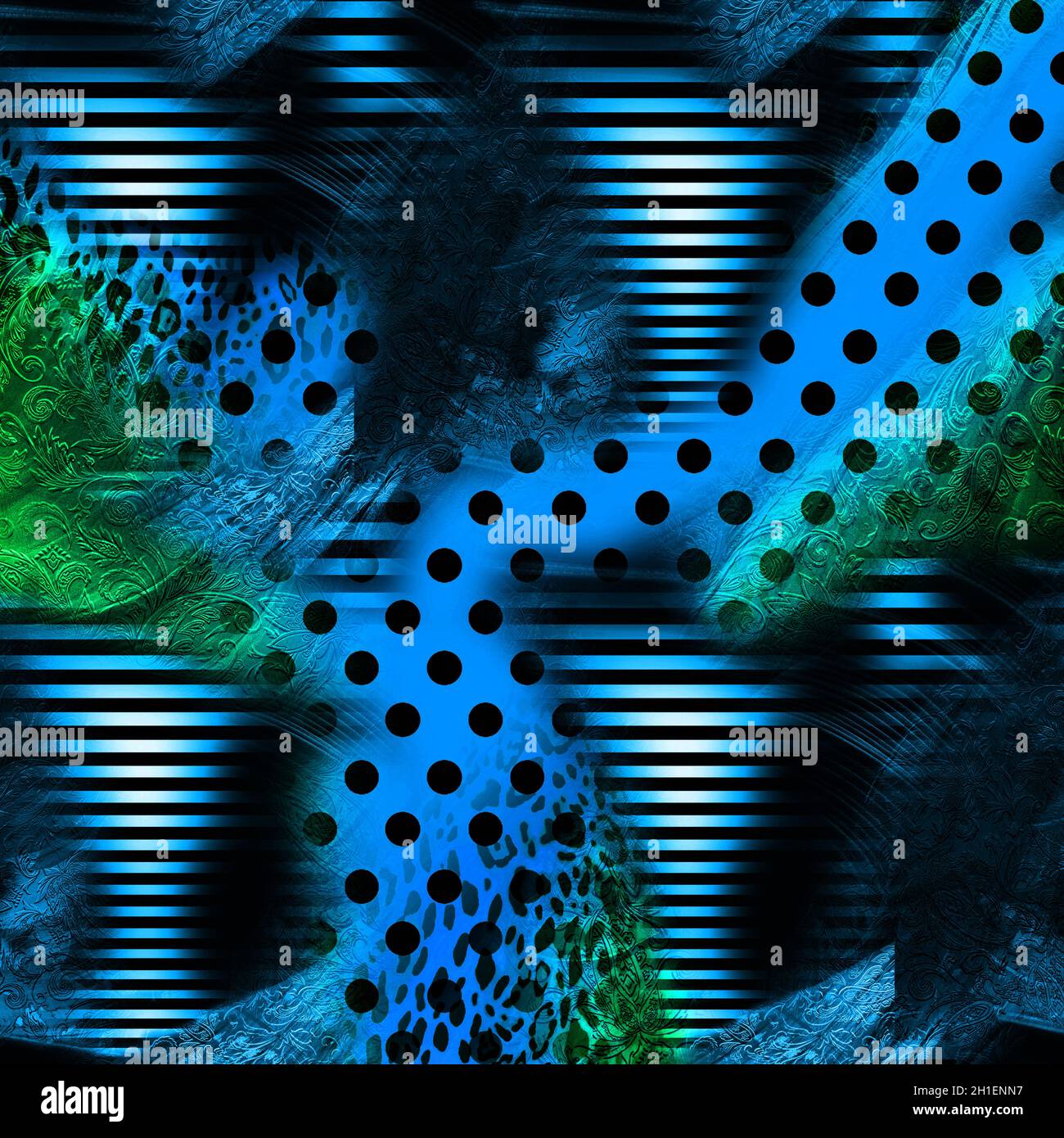 mixed print patterns, chained leopard pattern Stock Photo - Alamy