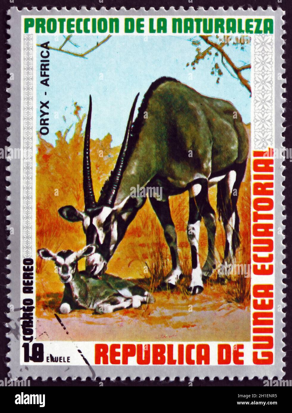EQUATORIAL GUINEA - CIRCA 1974: a stamp printed in Equatorial Guinea ...