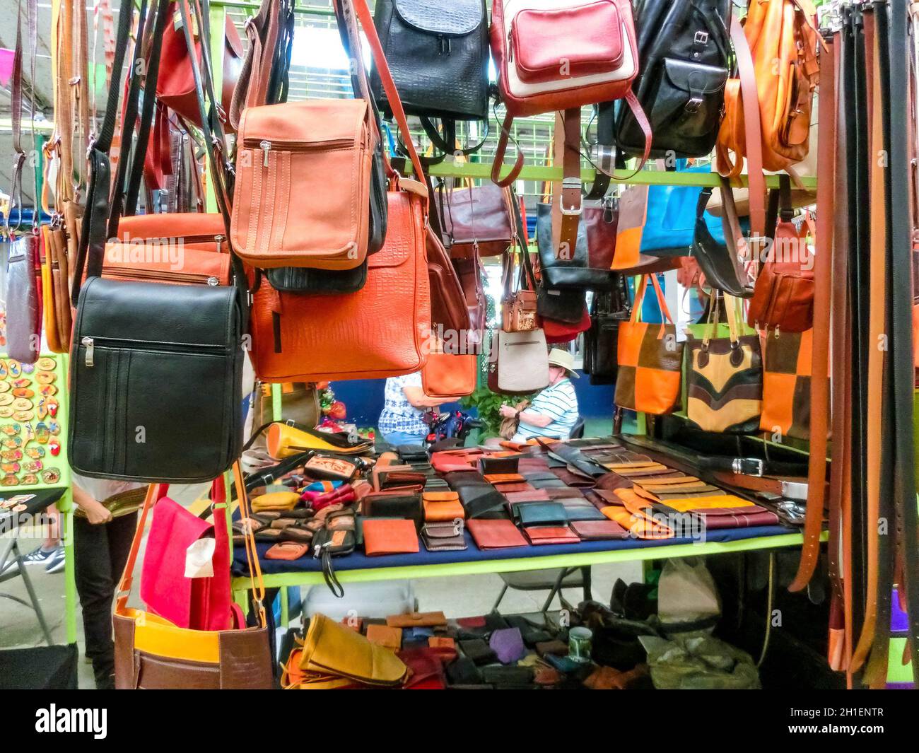 Puerto Limon, Costa Rica - December 8, 2019: Ethnic souvenirs, baseball ...