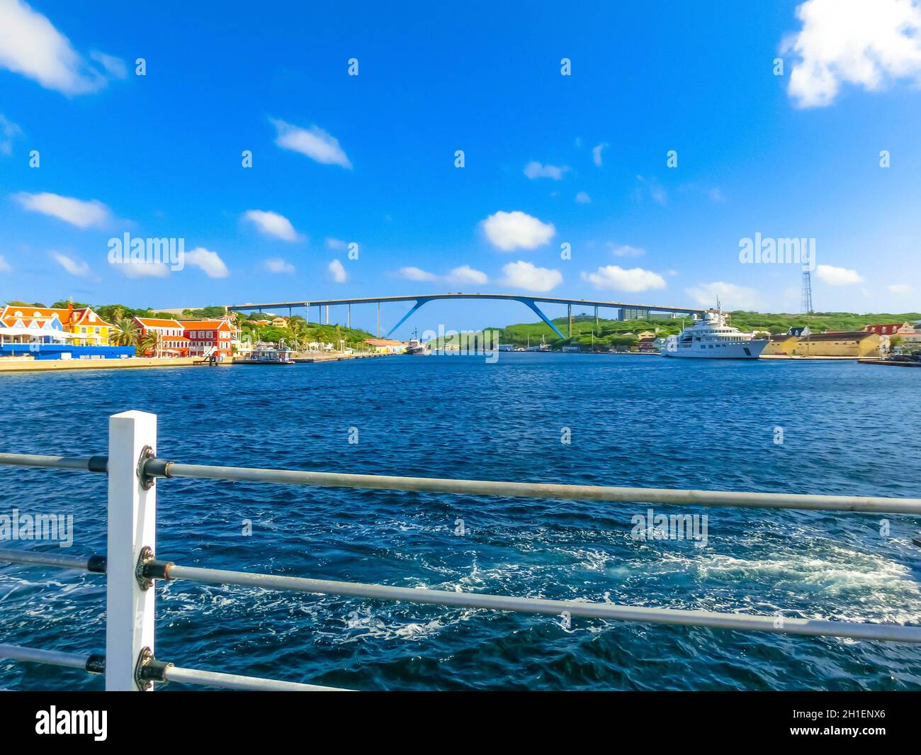 Queen Juliana Bridge Over Curacao. The Island Curacao is a tropical ...