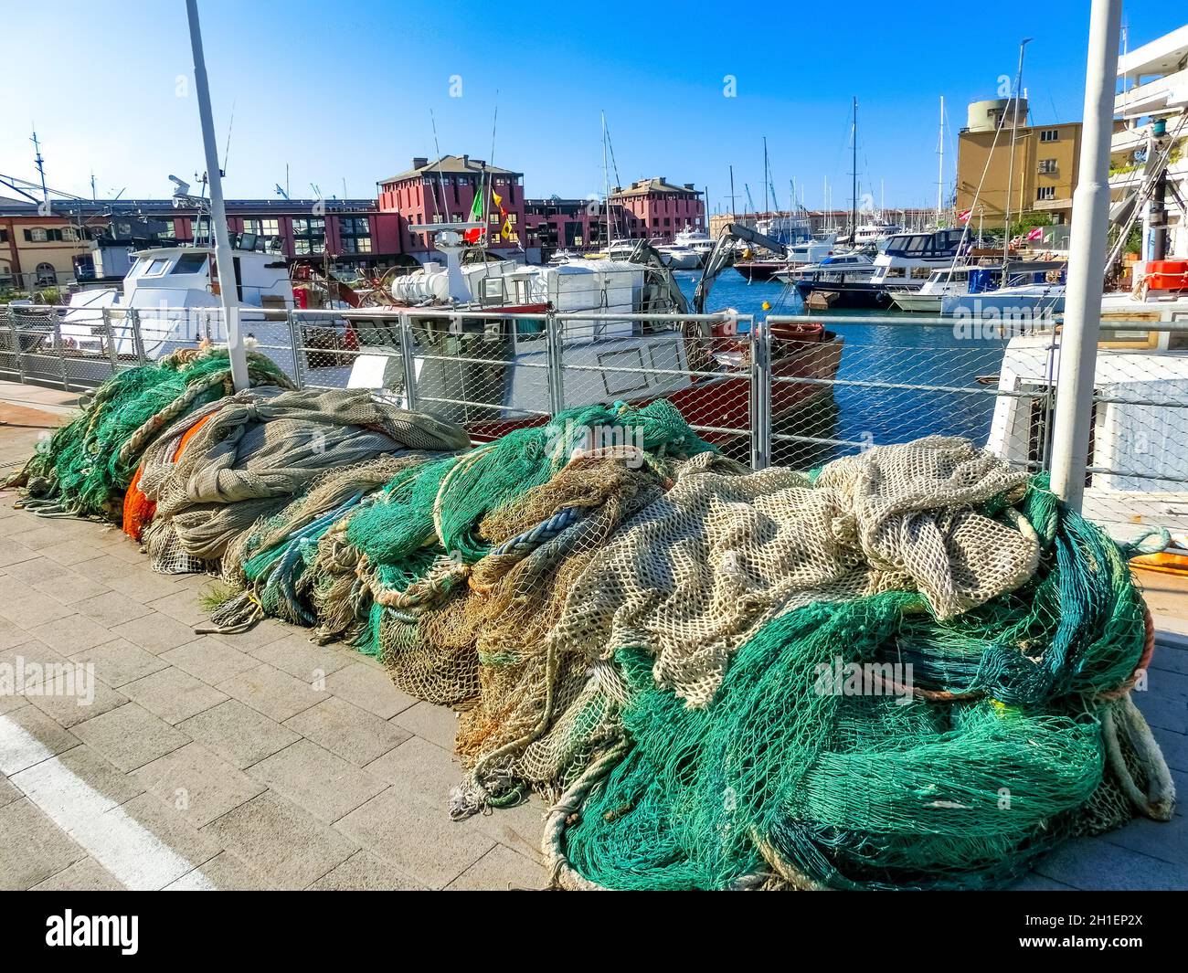 View of the seaport of Genoa at Italy Stock Photo - Alamy