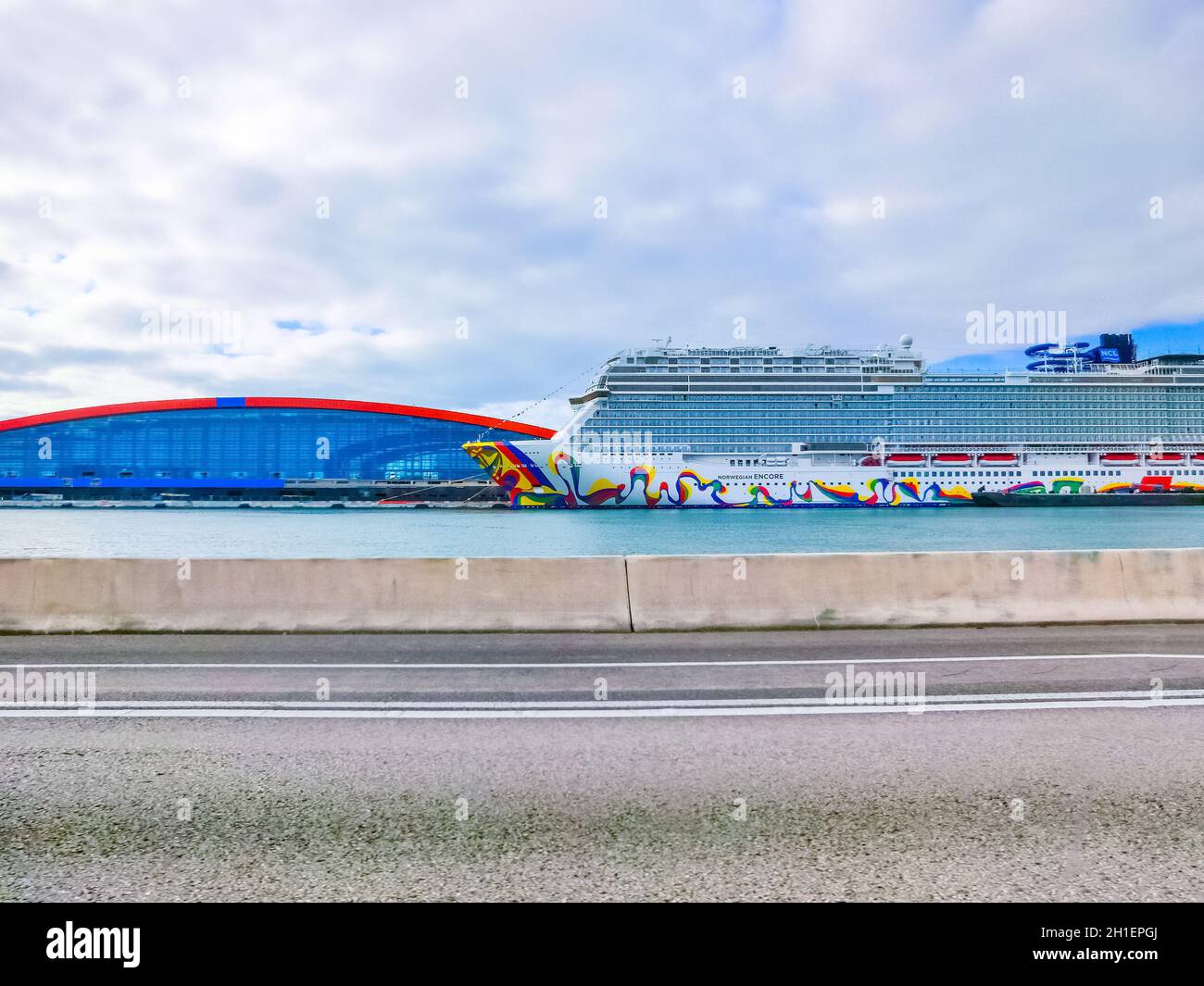 Miami, Florida, USA - December 1, 2019: Port Miami, new Terminal B The ...