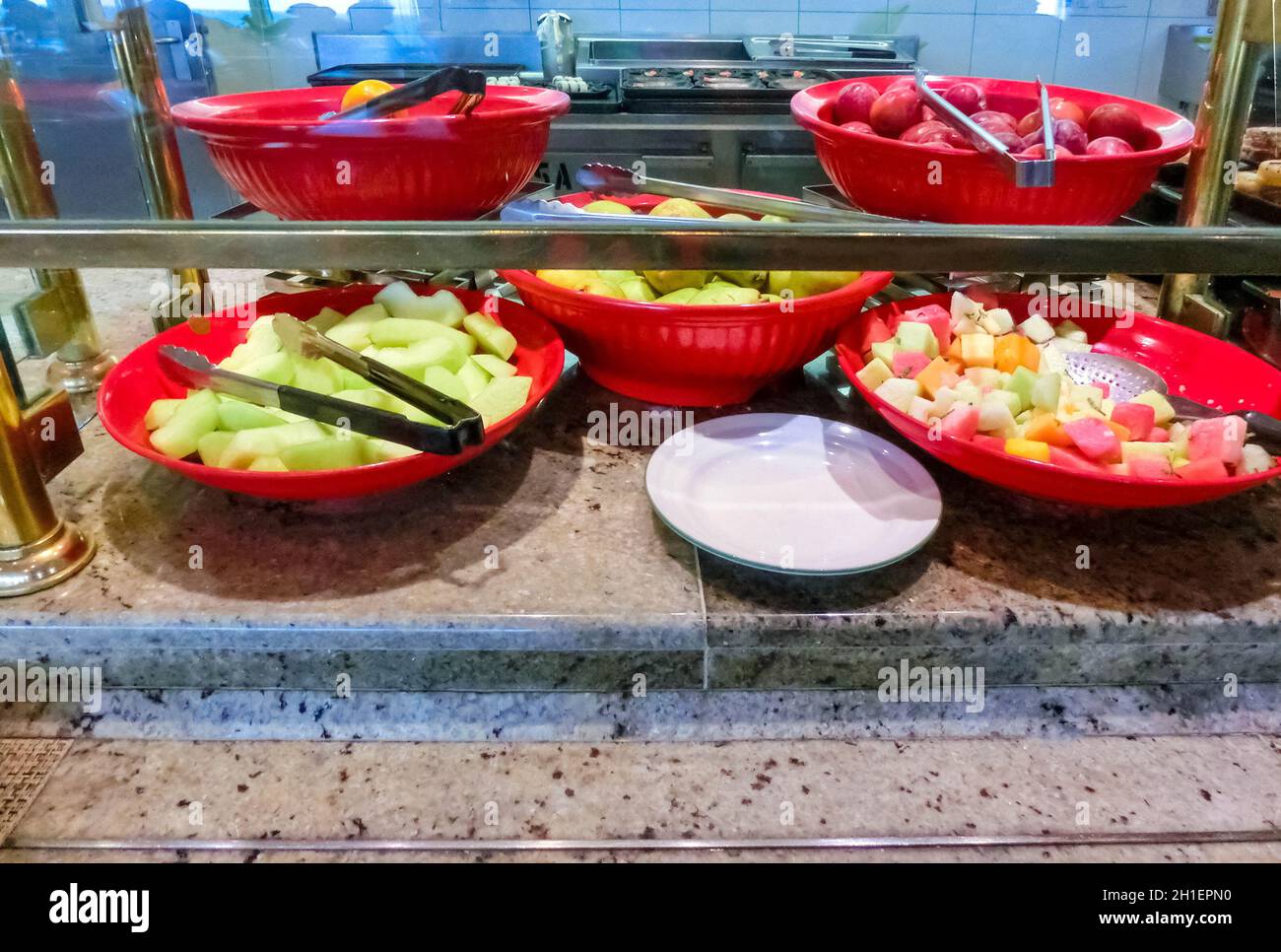 Dining Room Buffet aboard abstract cruise ship Stock Photo - Alamy