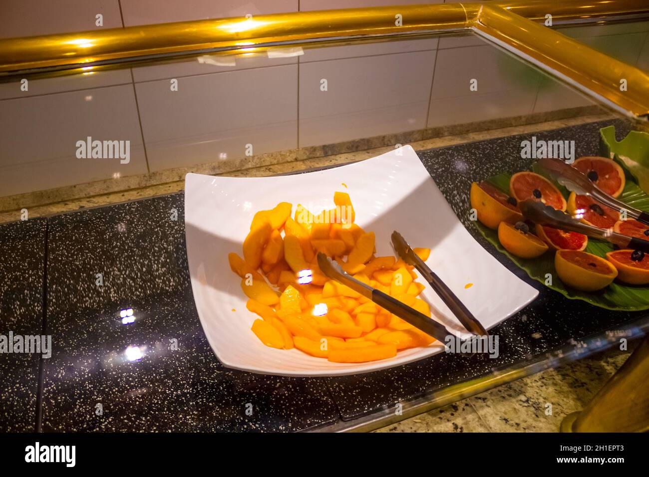 Dining Room Buffet aboard abstract cruise ship Stock Photo - Alamy
