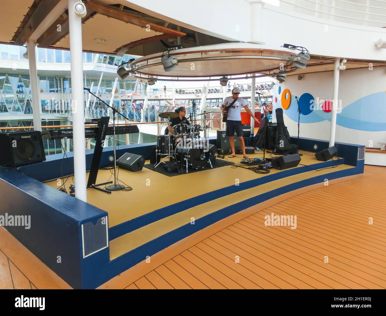 Cape Canaveral, USA - April 30, 2018: The musical jazz band on upper ...
