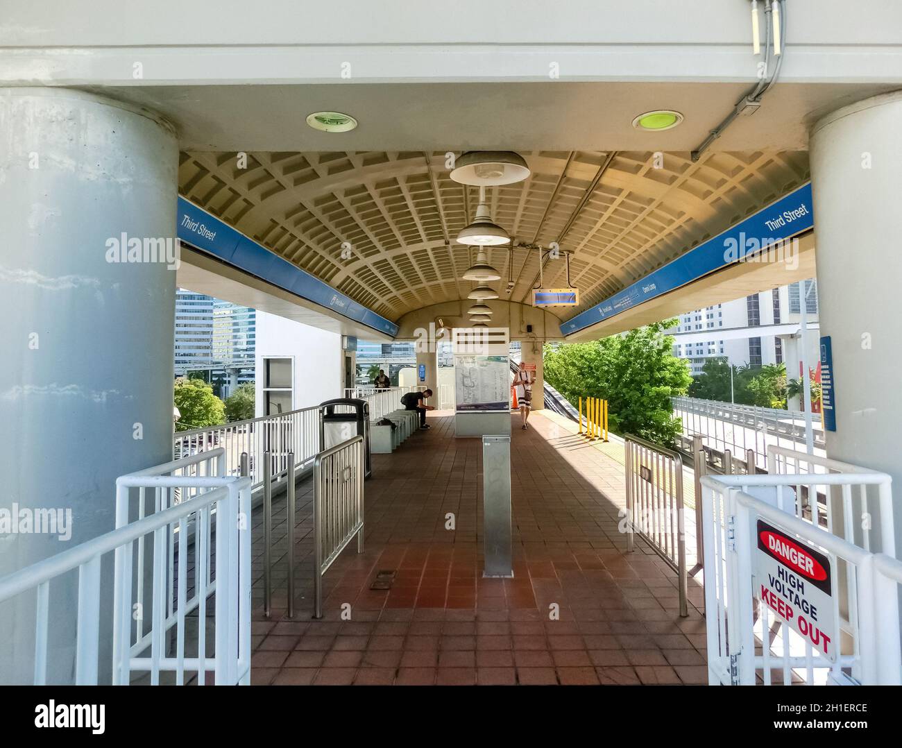 Miami, USA - November 30, 2019: Metromover Station in Miami, Florida on ...