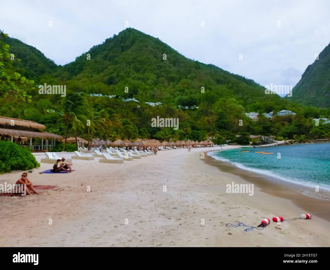 Saint Lucia, Saint Lucia - May 12, 2016: The people enjoying at ...