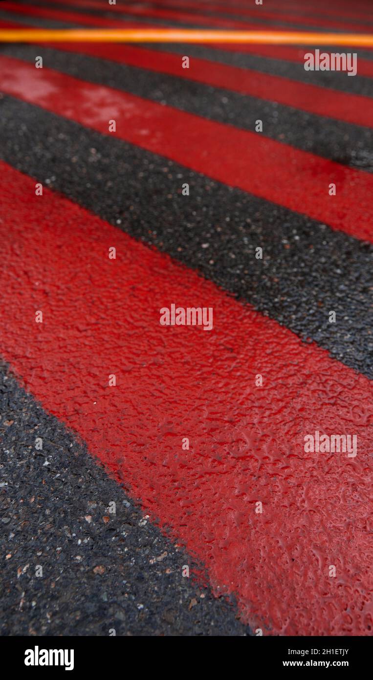 Road marking for fire tracks parking. abstract background of red and ...