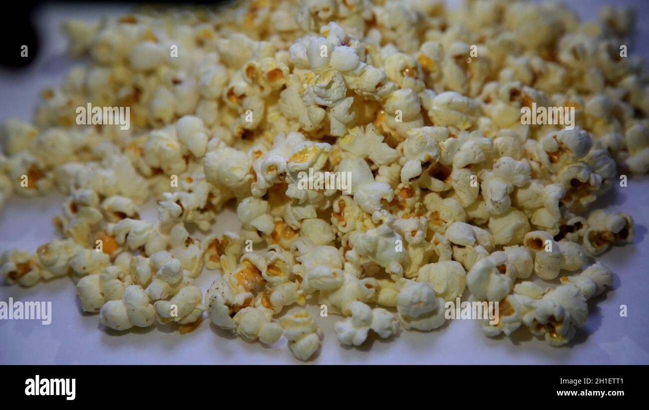 salvador, bahia / brazil - may 19, 2020: salty popcorn is seen in the ...