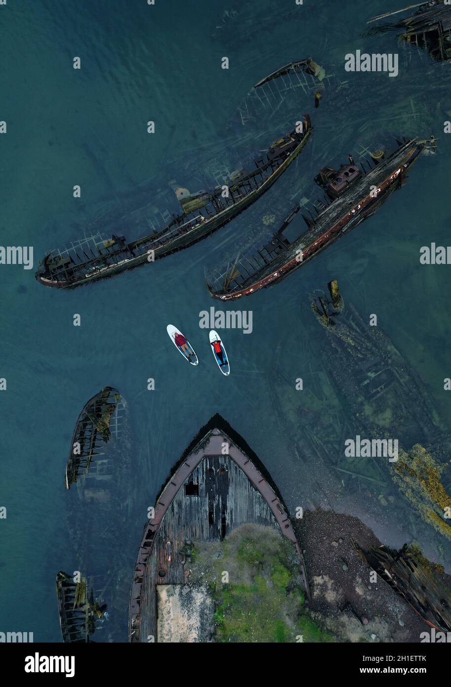 Aerial view of paddleboarding hi-res stock photography and images - Alamy