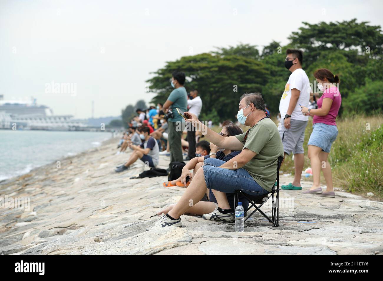 People seen watching the Five Power Defence Arrangements (FPDA) 50th ...