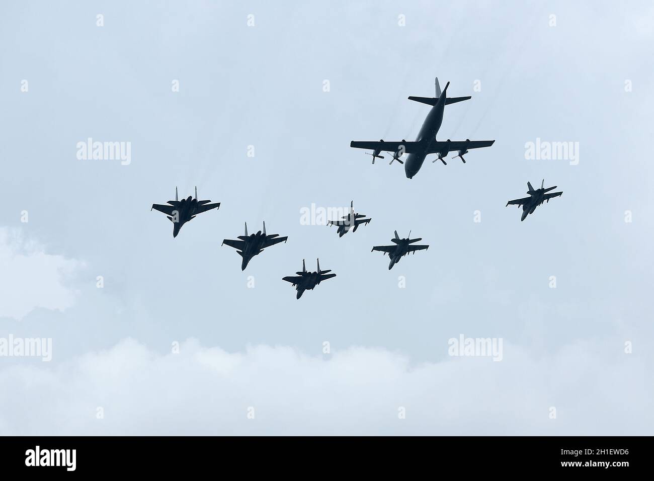 One F-15SG and one F-16C/D from the Republic of Singapore Air Force ...