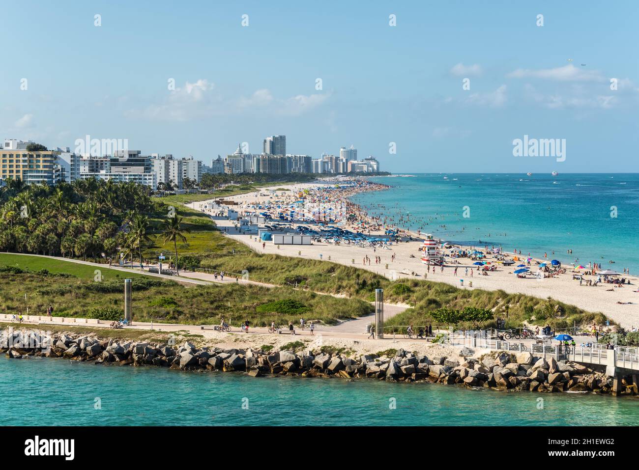Miami, FL, United States - April 28, 2019: View of Miami Beach and ...