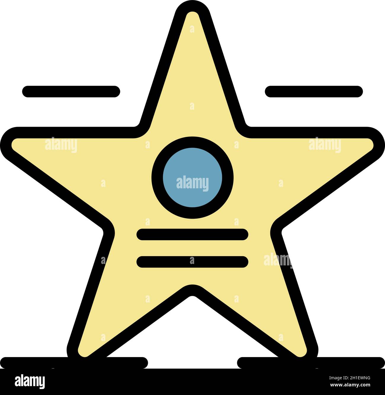 Floor star icon. Outline floor star vector icon color flat isolated ...