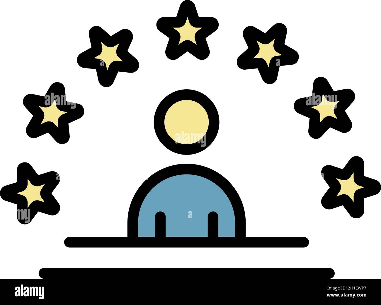 World star icon. Outline world star vector icon color flat isolated ...