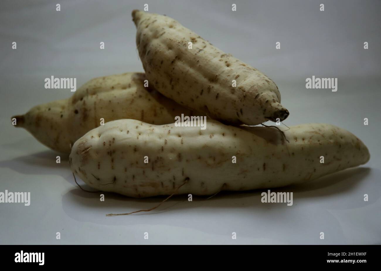 salvador, bahia / brazil - may 22, 2020: sweet potatoes are seen in the ...