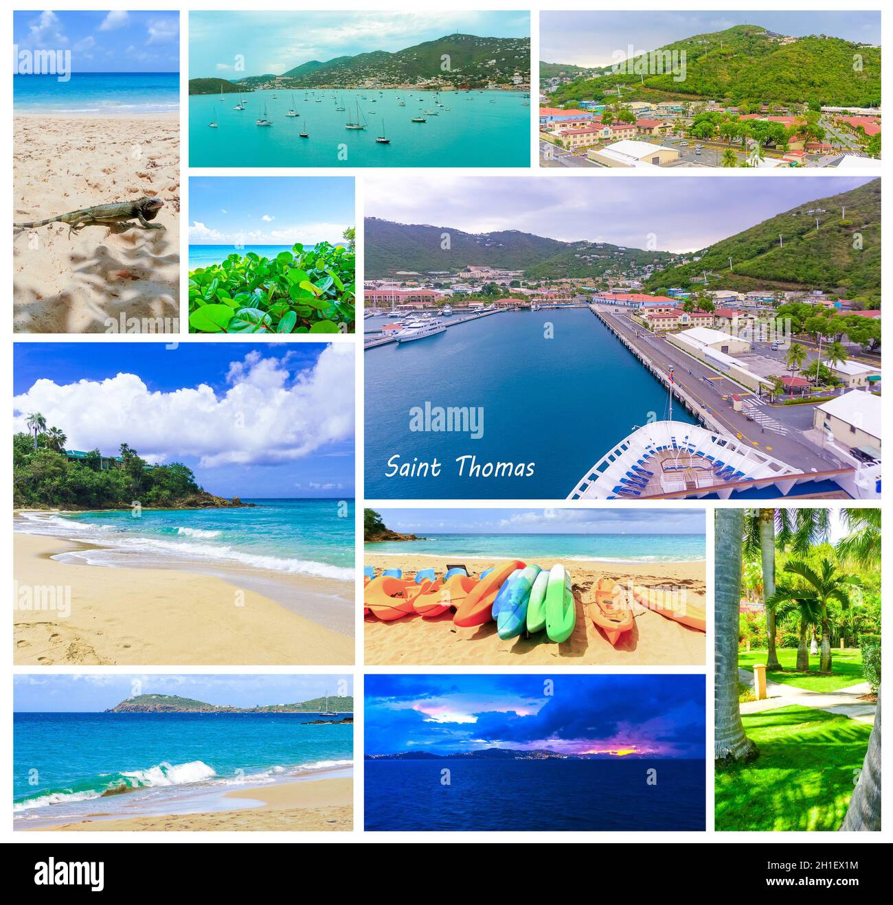 Collge of views of the island of St Thomas, USVI Stock Photo - Alamy
