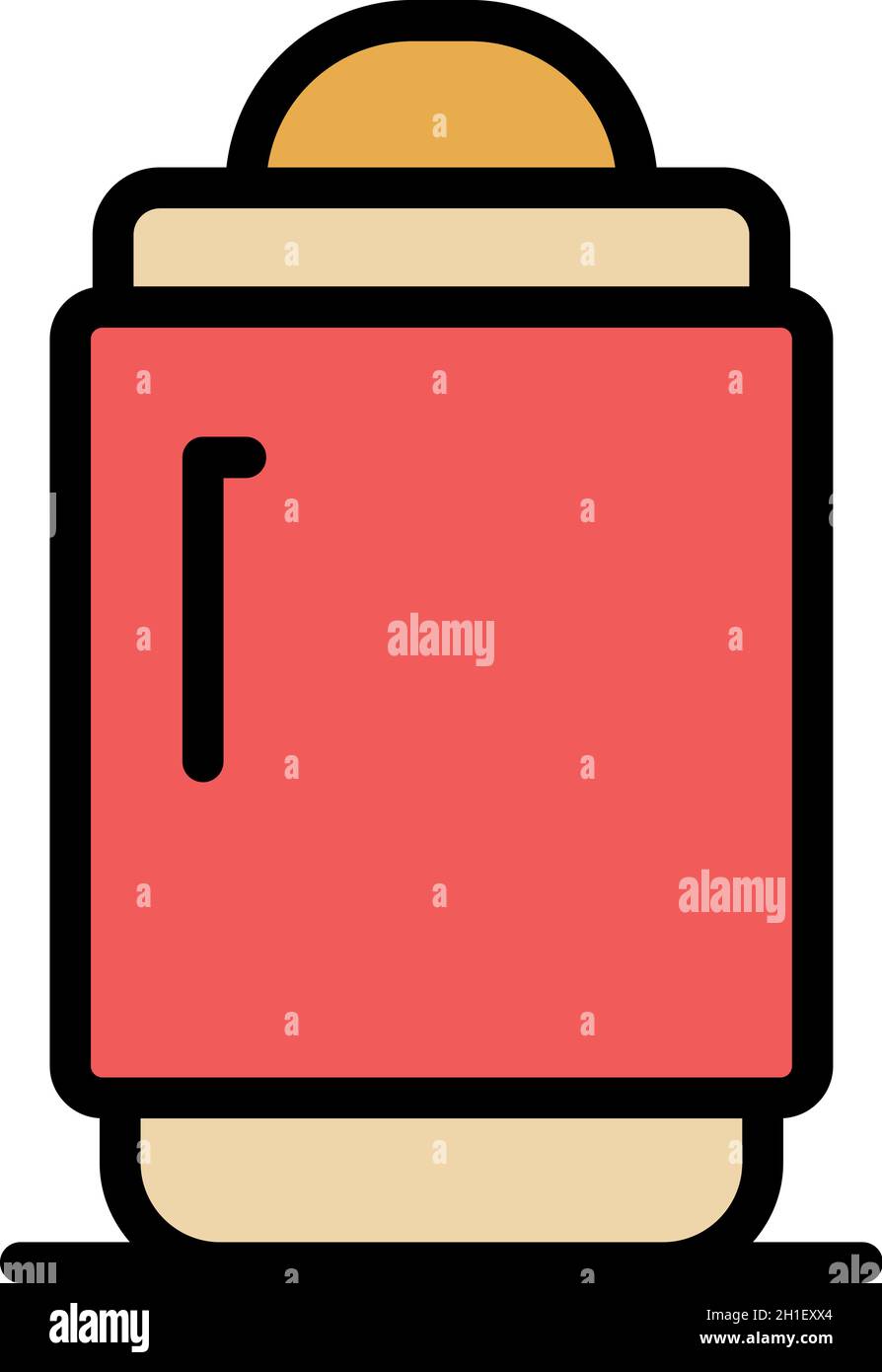 Plastic pot icon. Outline plastic pot vector icon color flat isolated ...