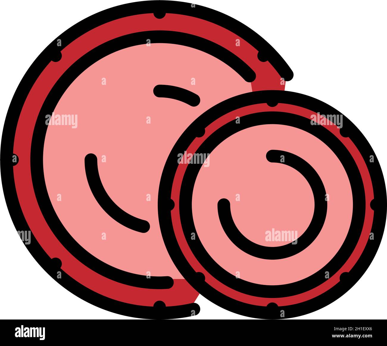 Disposable plates icon. Outline disposable plates vector icon color ...