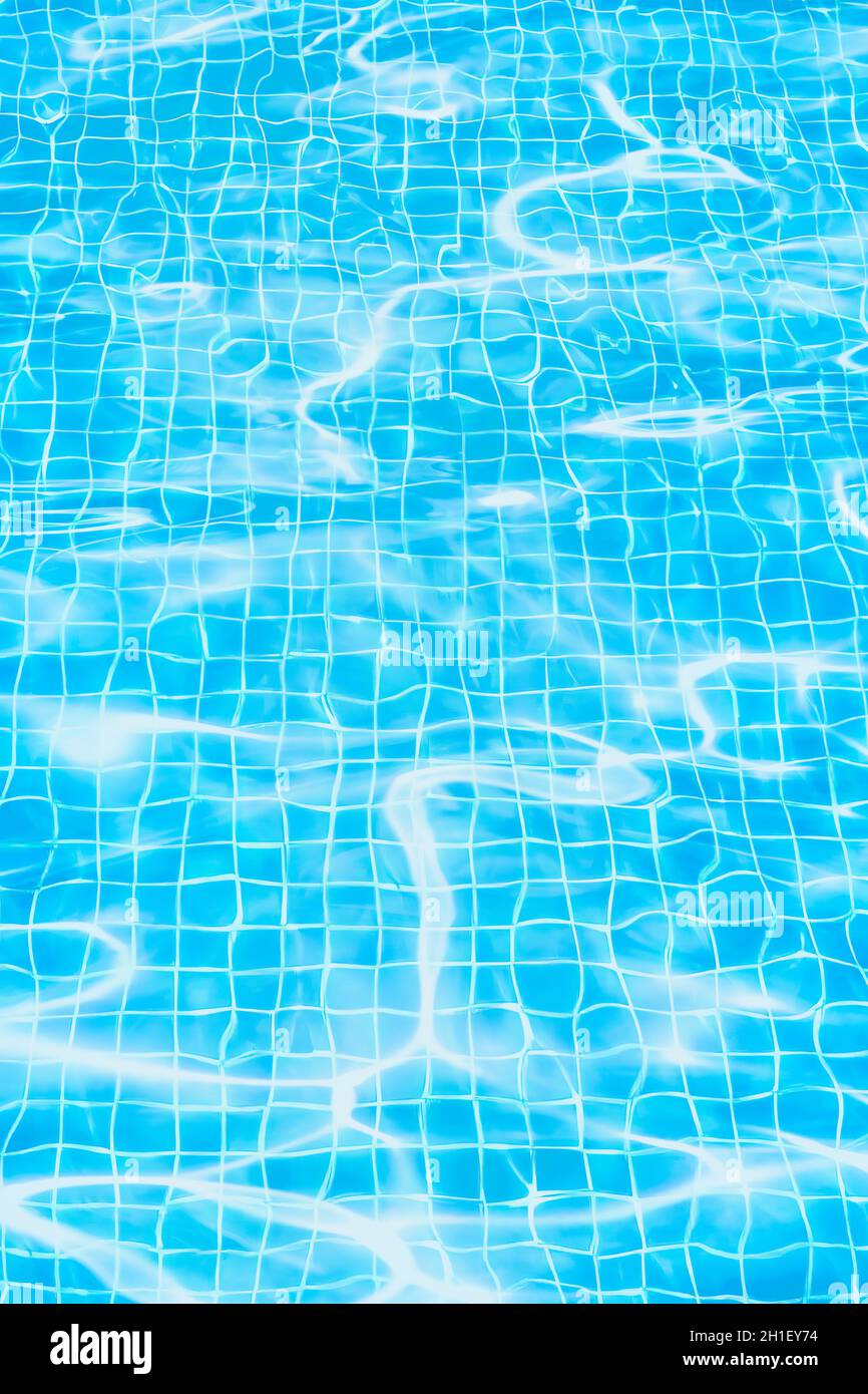 Clear pool water ripples, Blue water surface with waves vertical ...