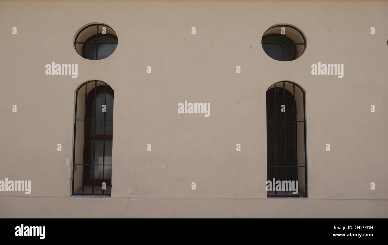 Windows in the stone wall Stock Photo - Alamy
