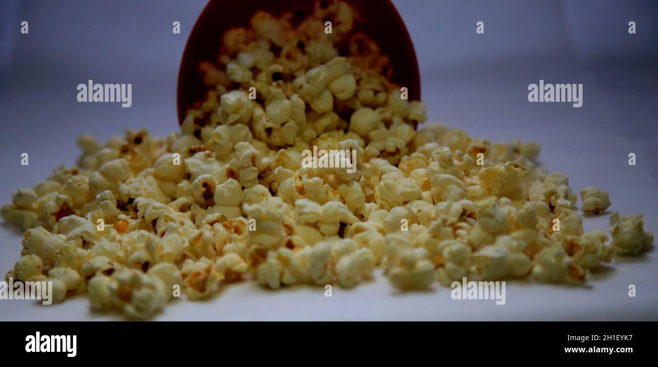 salvador, bahia / brazil - may 19, 2020: salty popcorn is seen in the ...