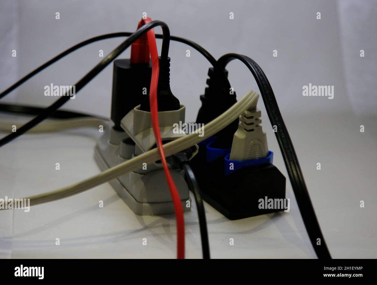 salvador, bahia / brazil - may 19, 2020: plug sockets are seen coupled ...