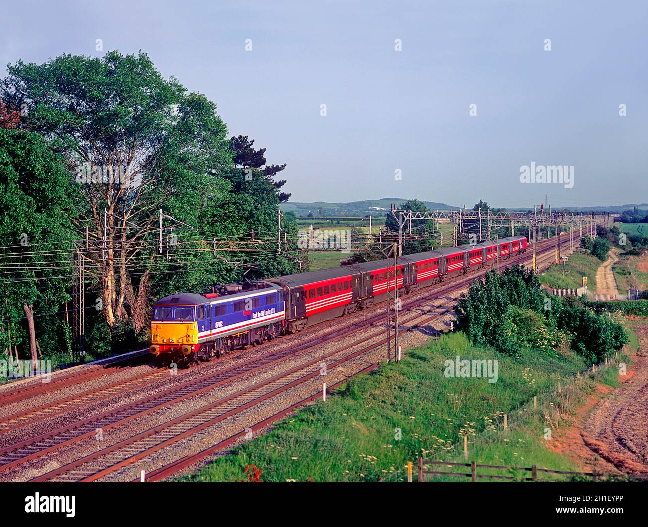 A class 87 electric locomotive number 87012 in a hybrid Network South ...